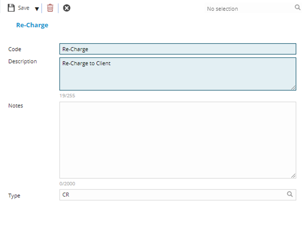 Project Recharge Codes